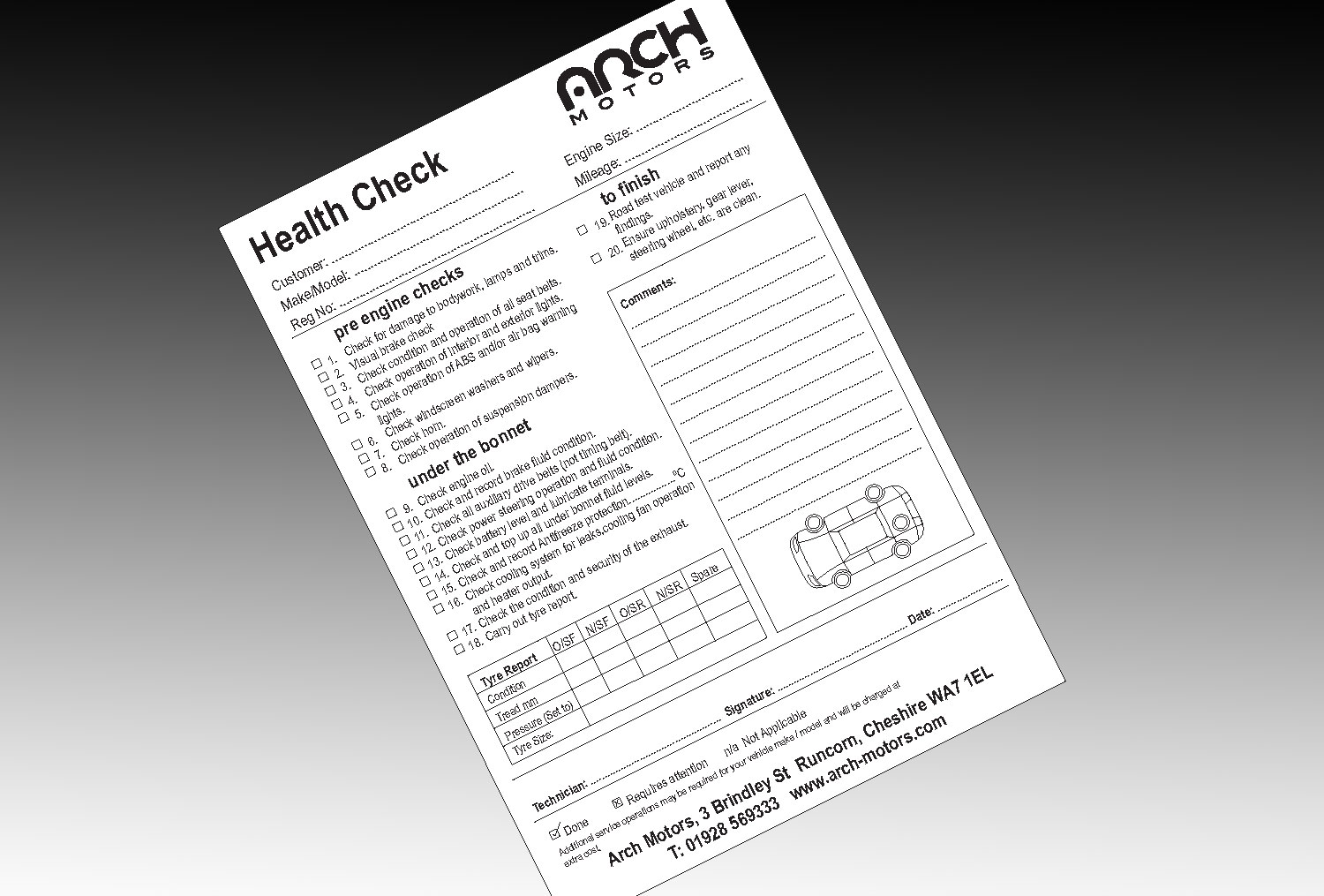 Vehicle Safety Checks - Arch Motors, Garages runcorn cheshire Tel ...